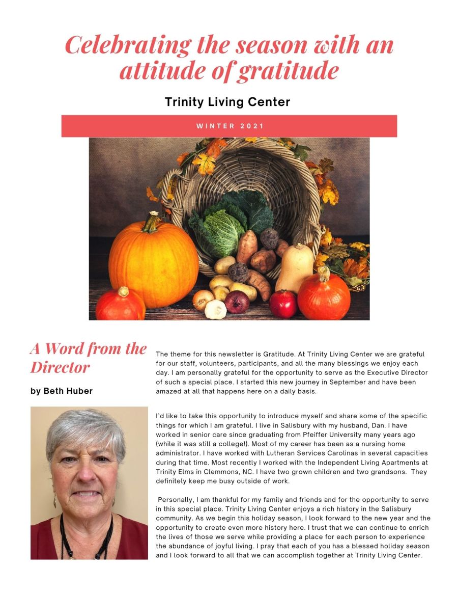 TLC Happenings | Trinity Living Center